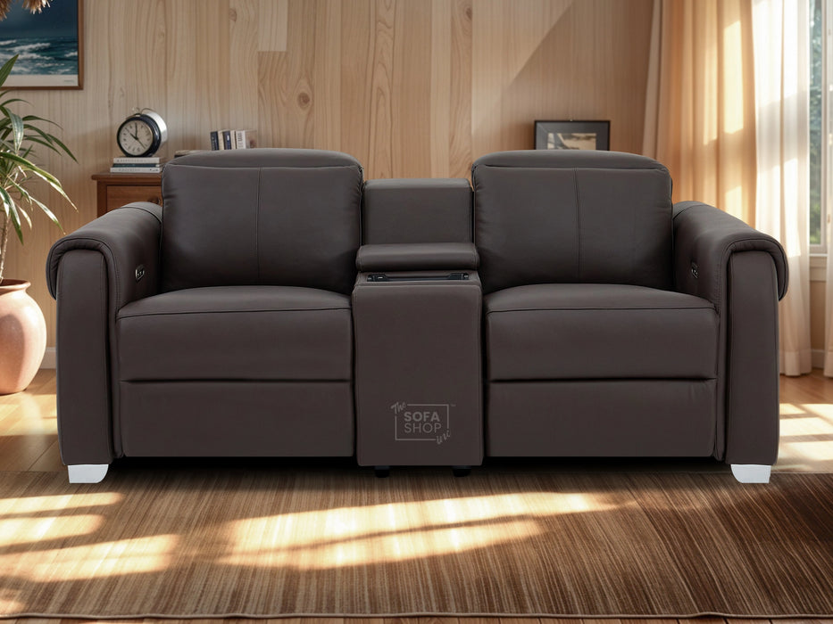 2 Seater Electric Recliner Sofa - Real Leather | FAST Delivery