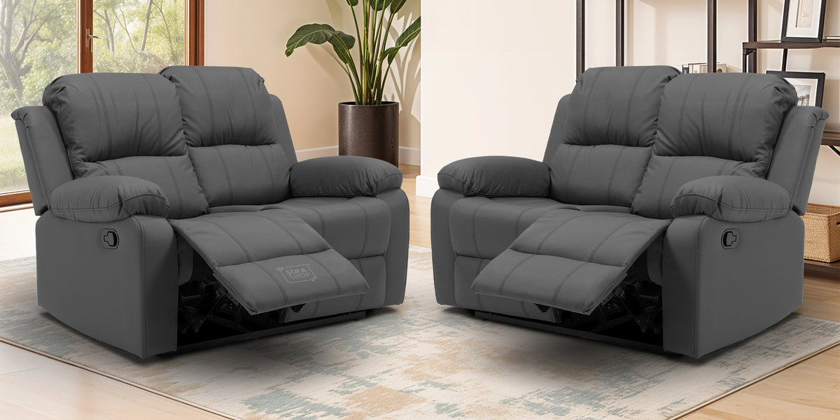2+2 Recliner Sofa Set in Grey | Snap Finance available | Easy Returns
