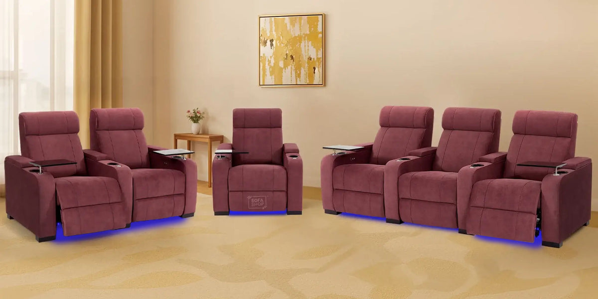 Rimini 3+2+1 Purple Power Recliner | Adaptive Support Seating