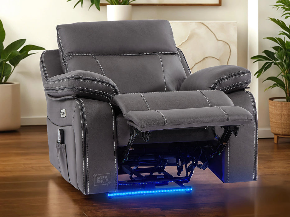 1 Seater Electric Recliner Chair | USB Ports & LED Lighting