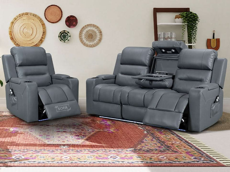 Leather Recliner Sofa Set | £25 Discount Gift | Hi-Tech Sofas