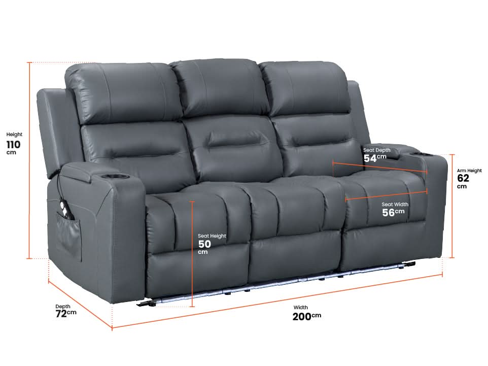Leather Recliner Sofa Set | £25 Discount Gift | Hi-Tech Sofas