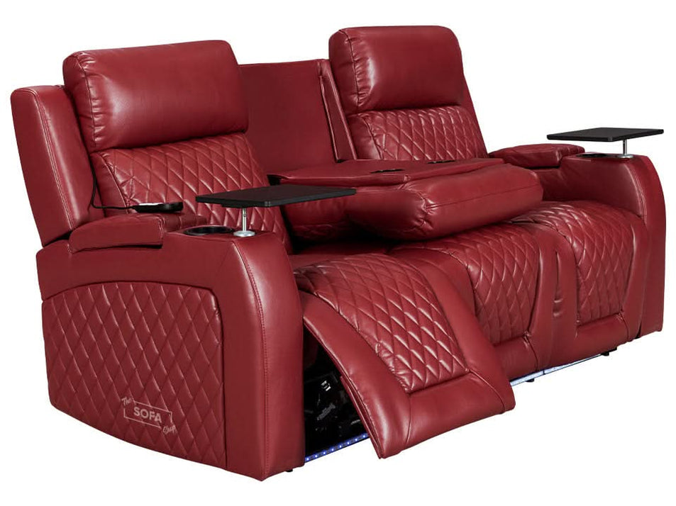 3+2 Red Leather Cinema Sofa Set | Sofa for Sale | Fast Delivery