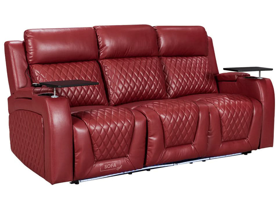 3+2 Red Leather Cinema Sofa Set | Sofa for Sale | Fast Delivery